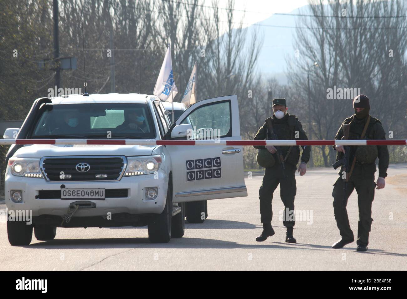 April 16, 2020. Ukraine, Donetsk region. Soldiers of the self ...