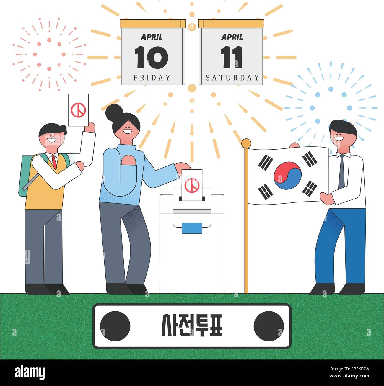 Voting and Election concept, Voting process illustration 015 Stock ...