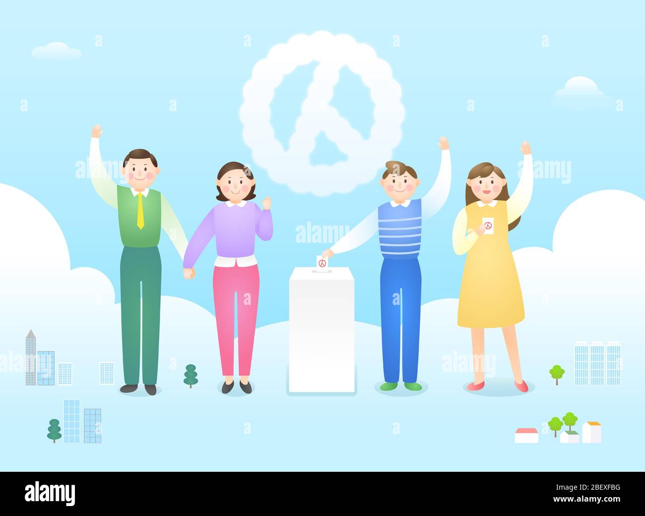 Voting and Election concept flat design illustration 001 Stock Vector ...