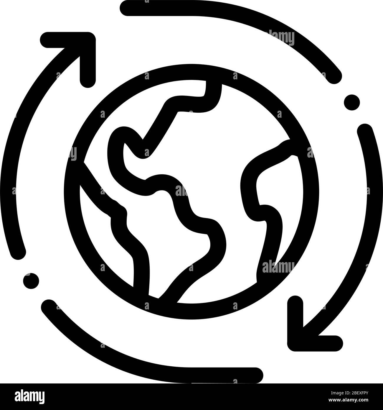 planet rotation icon vector outline illustration Stock Vector Image ...
