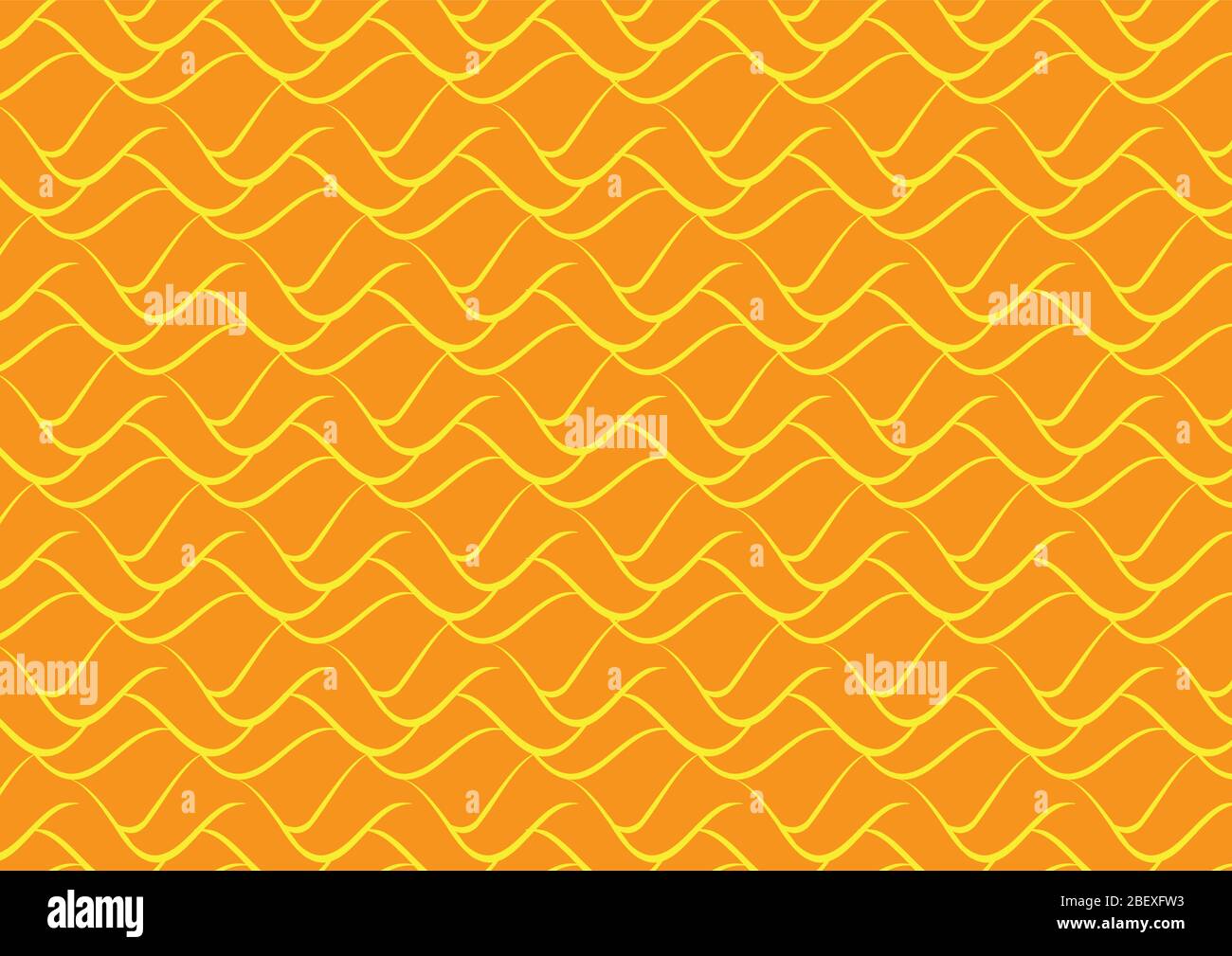 Vector illustration of abstract wavy curve pattern in orange and yellow ...