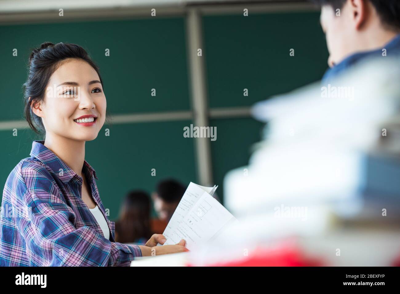 Back in the classroom discussion learning of college students Stock ...