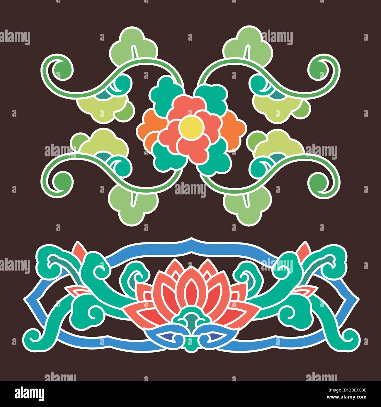 the Korean traditional pattern illustration 077 Stock Vector Image ...