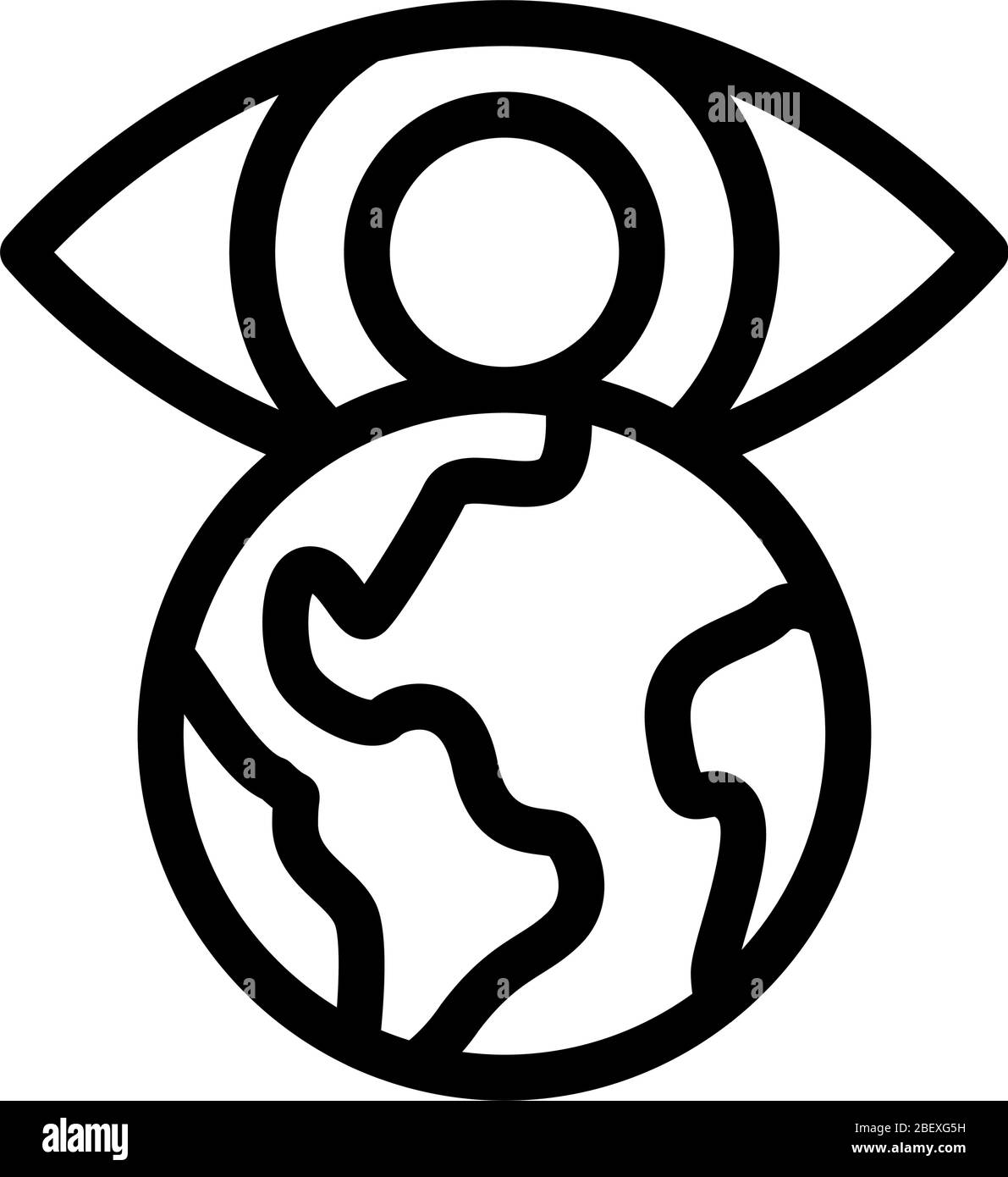see world with your own eyes icon vector outline illustration Stock ...