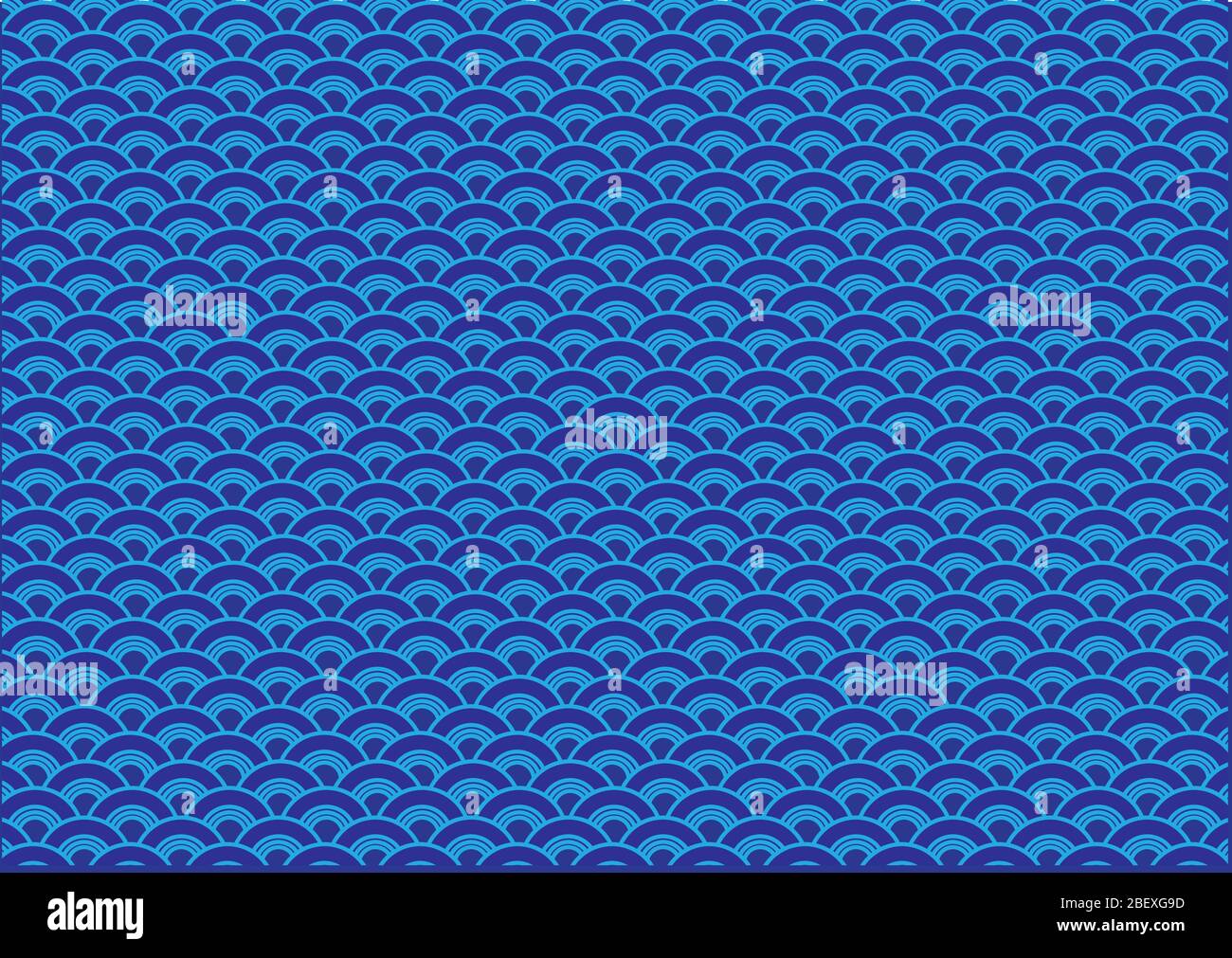 Vector illustration of blue scallop shape pattern as wave for ...