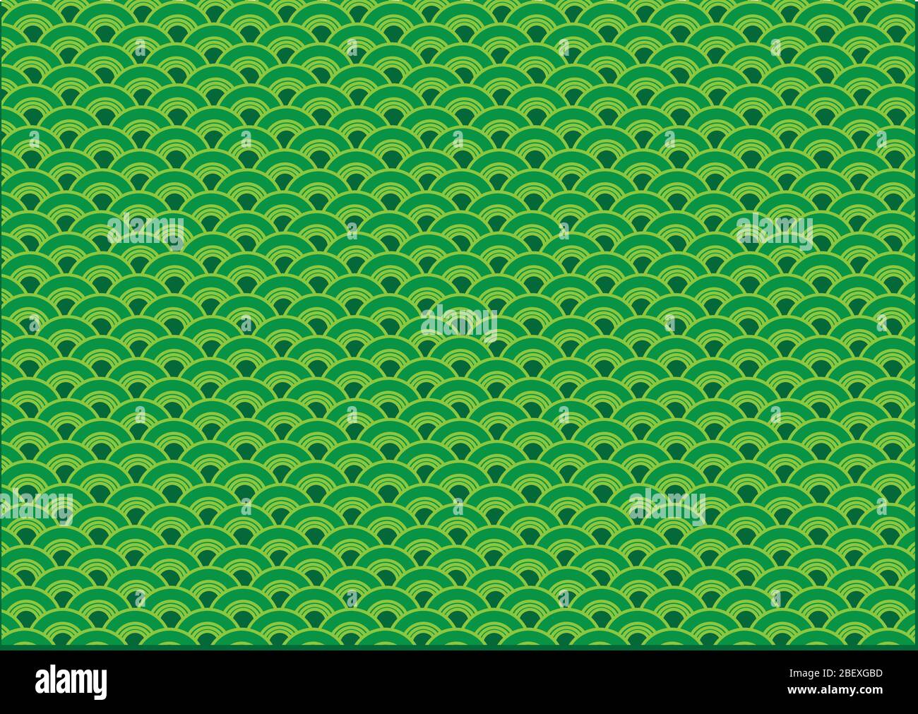Vector illustration of green scallop shape pattern as wave for ...