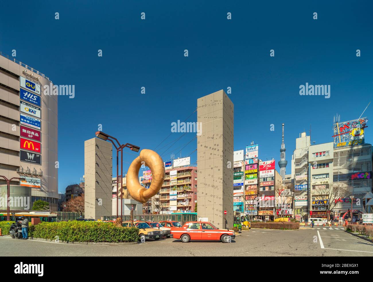 tokyo, japan - march 08 2020: Tokyo Skytree and public art monument in ...