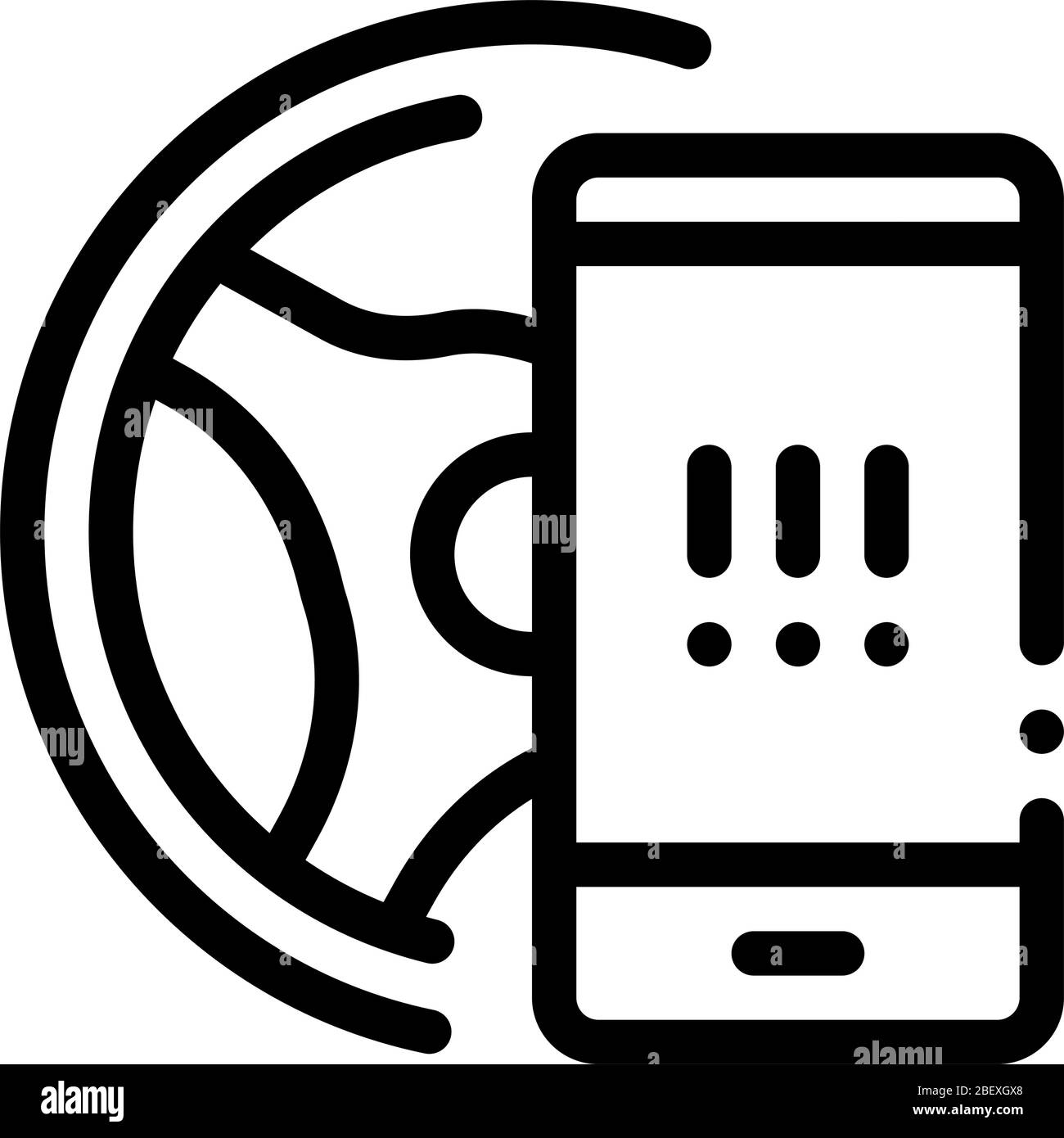 distracting phone while driving icon vector outline illustration Stock ...