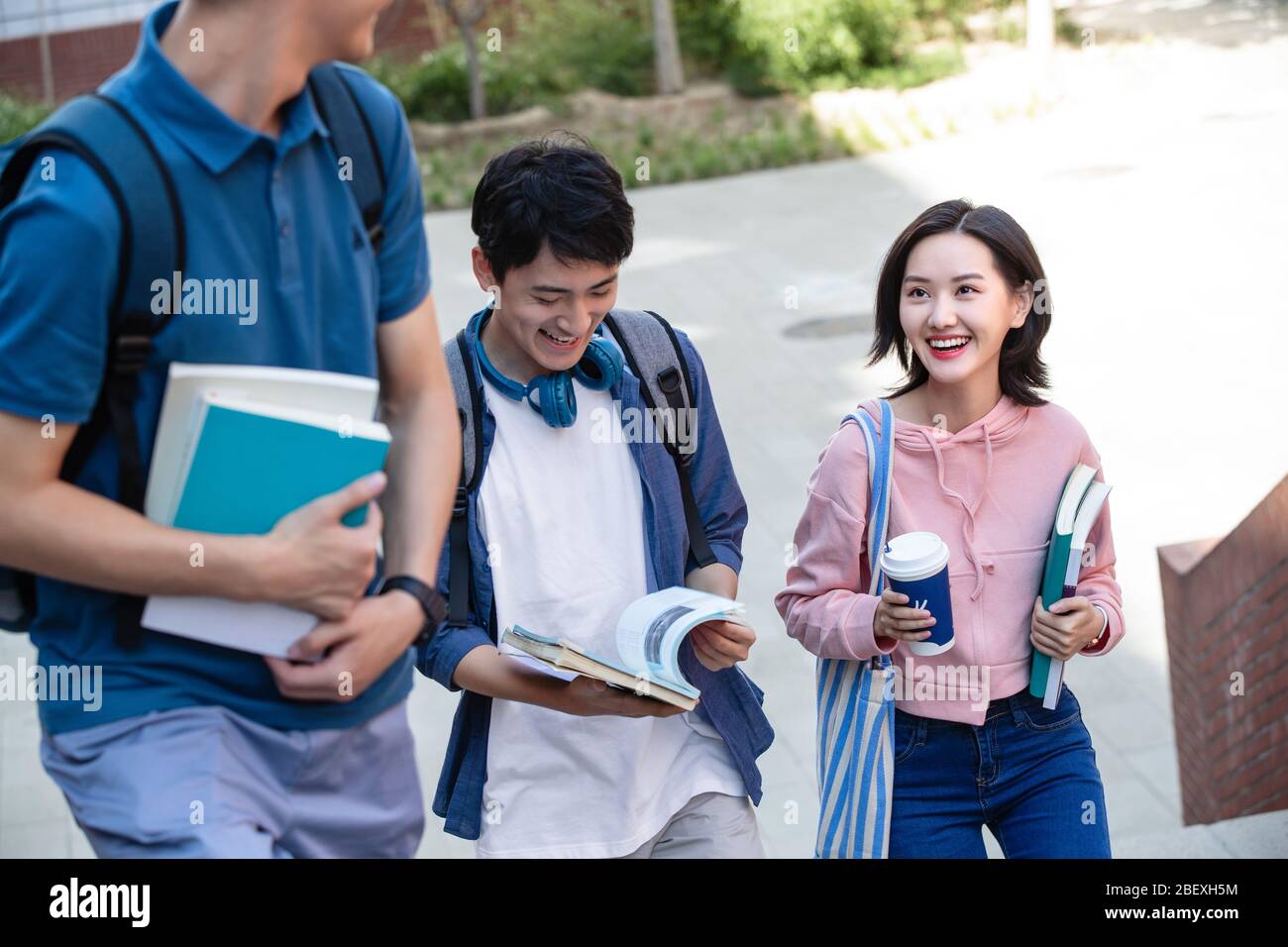 After the class of college students on campus Stock Photo - Alamy