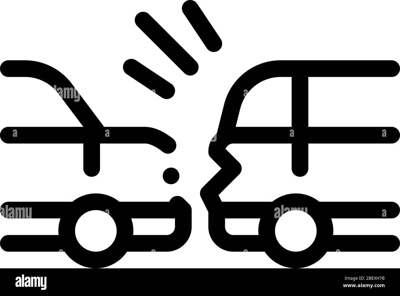 minimum dangerous distance between cars icon vector outline ...