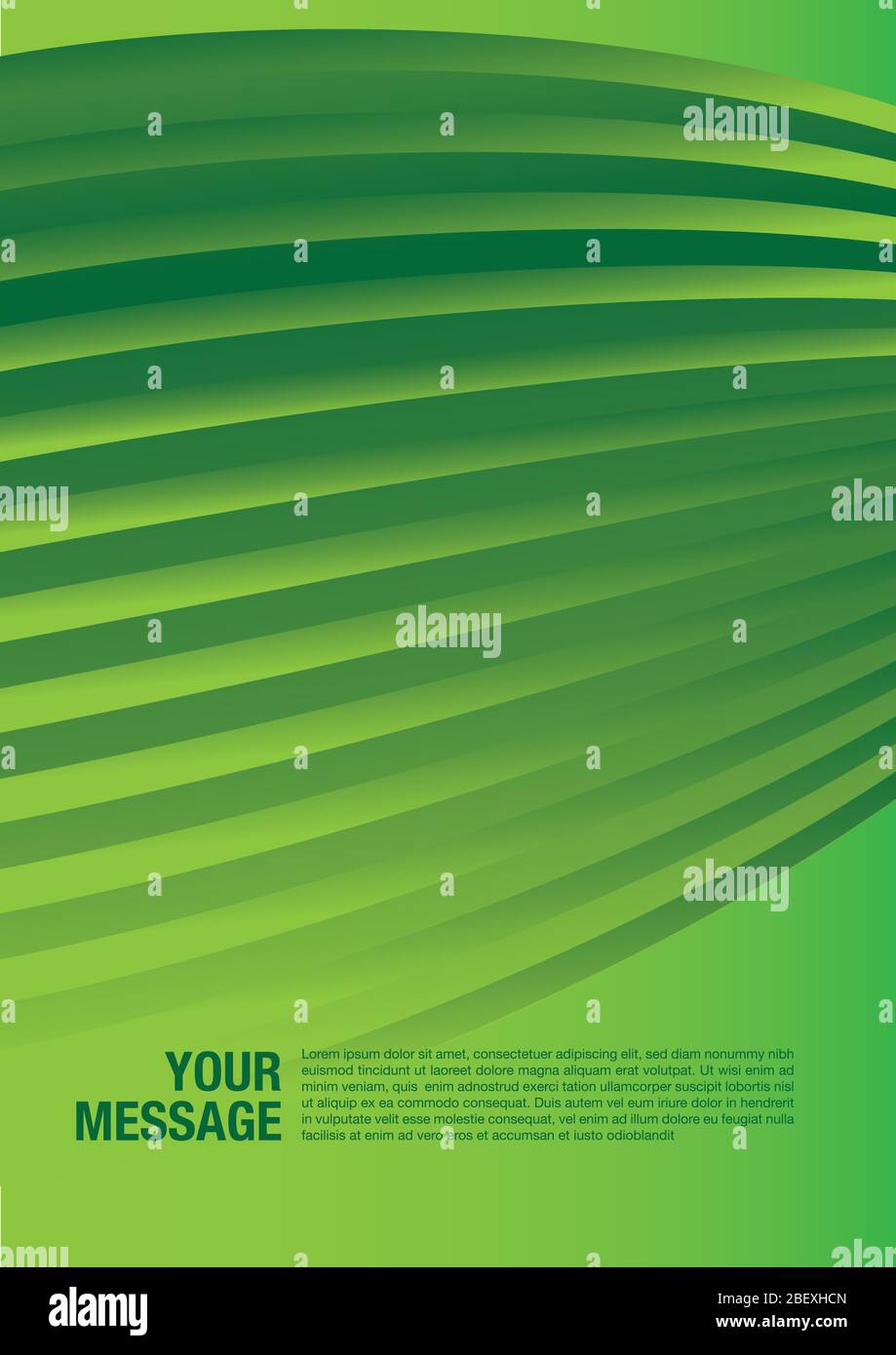 Layout design of smooth lines background in green color. Vector ...