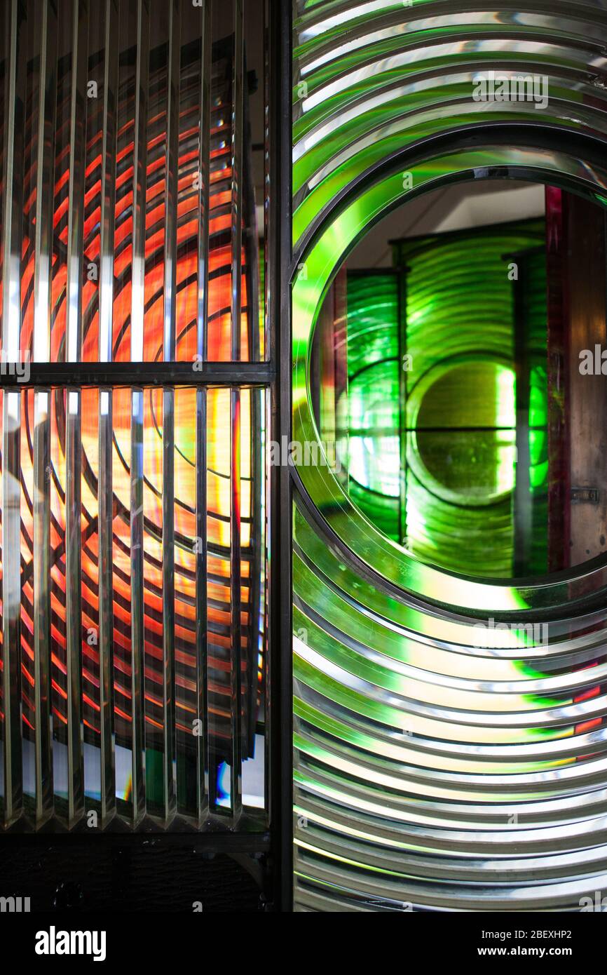 Fresnel lens inside of a lighthouse Stock Photo - Alamy