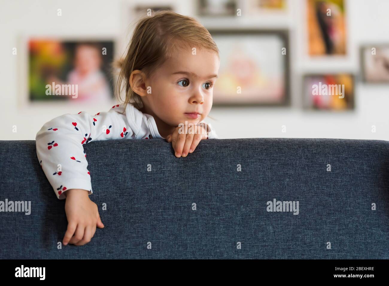 Two year old girl with big eyas portrait, Indoor shoot with natural ...