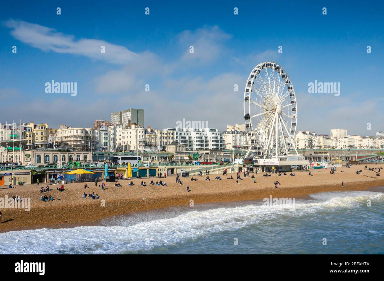 The Brighton Wheel at Brighton seafront, on a sunny Spring day in ...