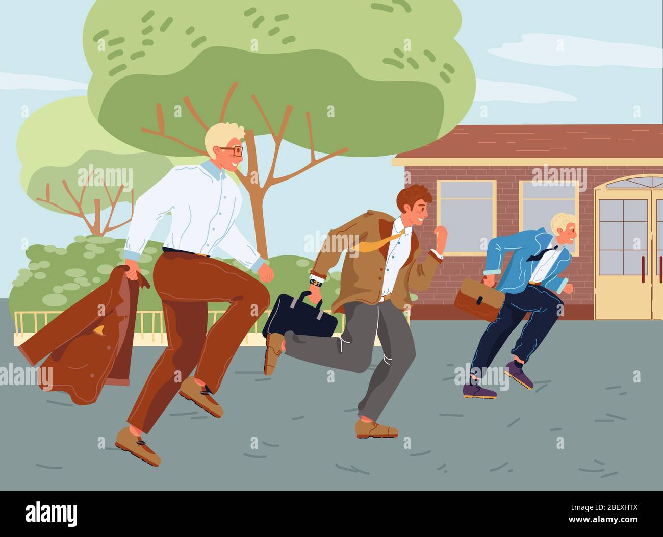 Busy hurry business people running to success Stock Vector Image & Art ...