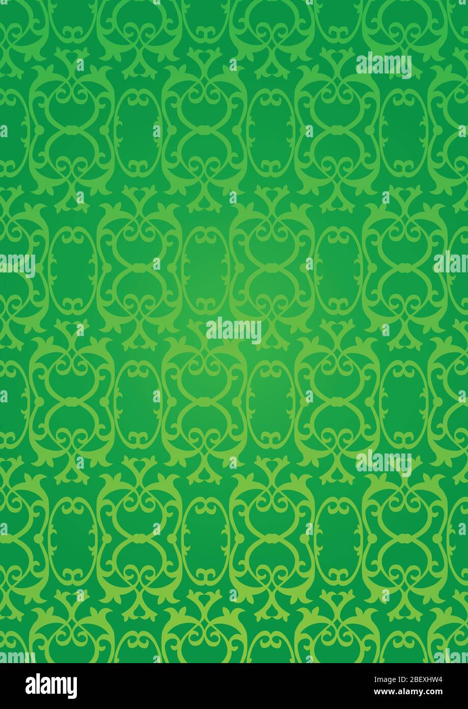Green Retro decorative pattern wallpaper background Stock Vector Image ...