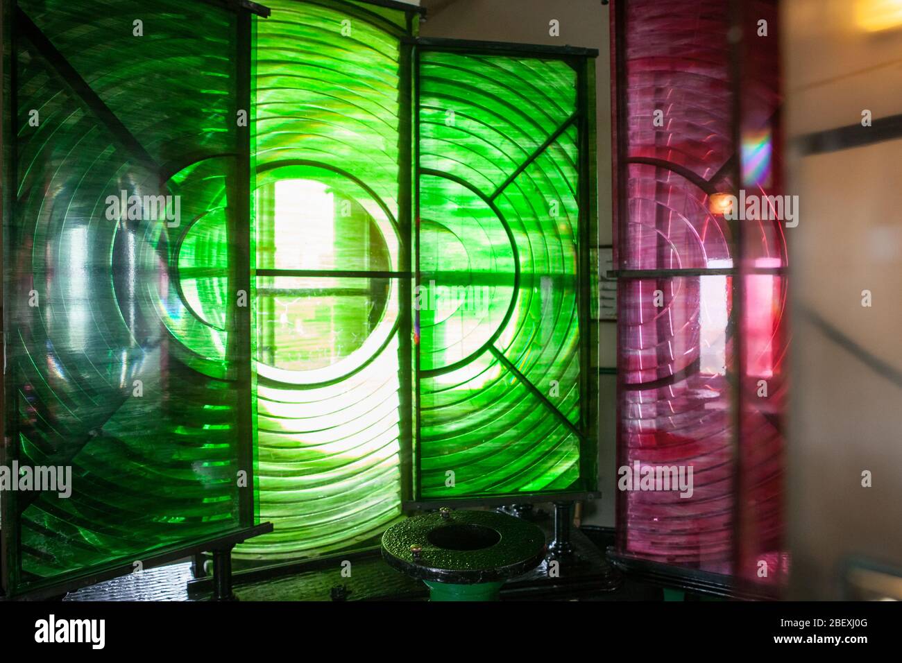 Fresnel lens inside of a lighthouse Stock Photo - Alamy