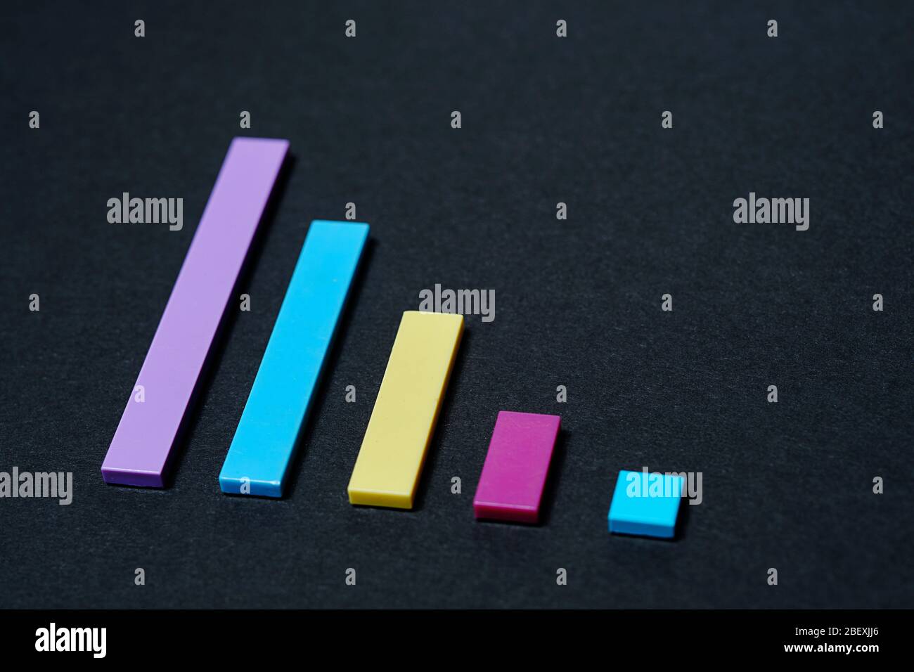 Bar graph of decline, worsening. Recession and crisis concept Stock ...