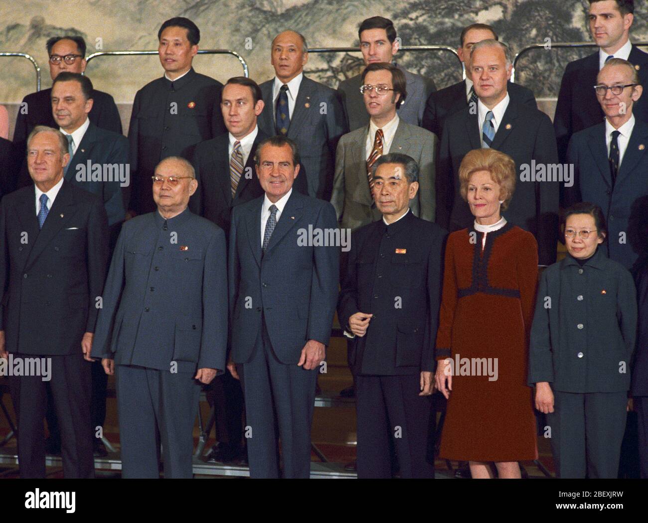 The Presidential party poses for a group portrait Stock Photo - Alamy