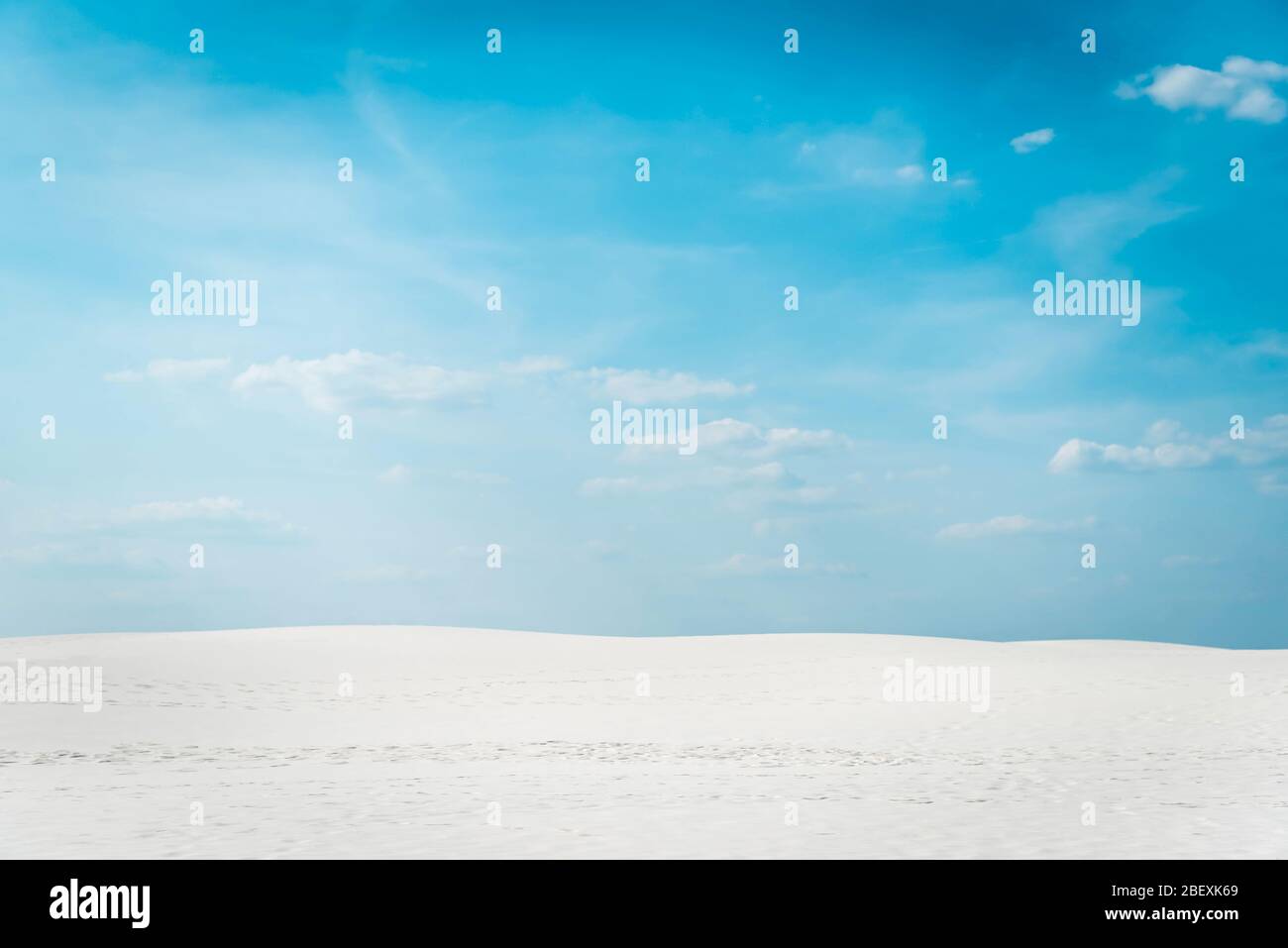 beautiful clean beach with white sand and blue sky with white clouds ...