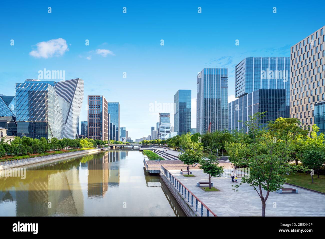 Modern city high-rise, China Ningbo CBD Stock Photo - Alamy