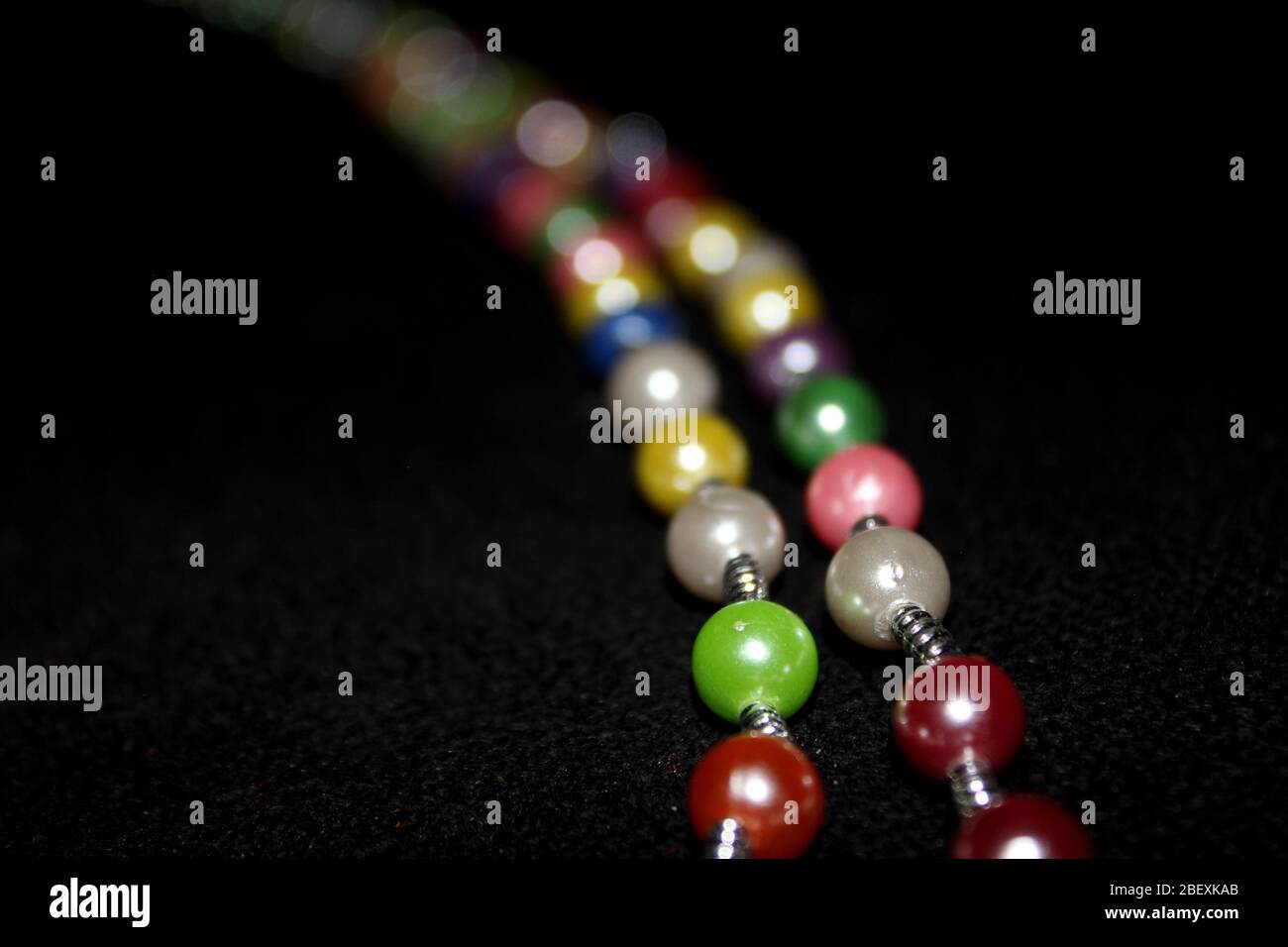 colorful Pearl strings abstract, background row of pearl ornaments on ...