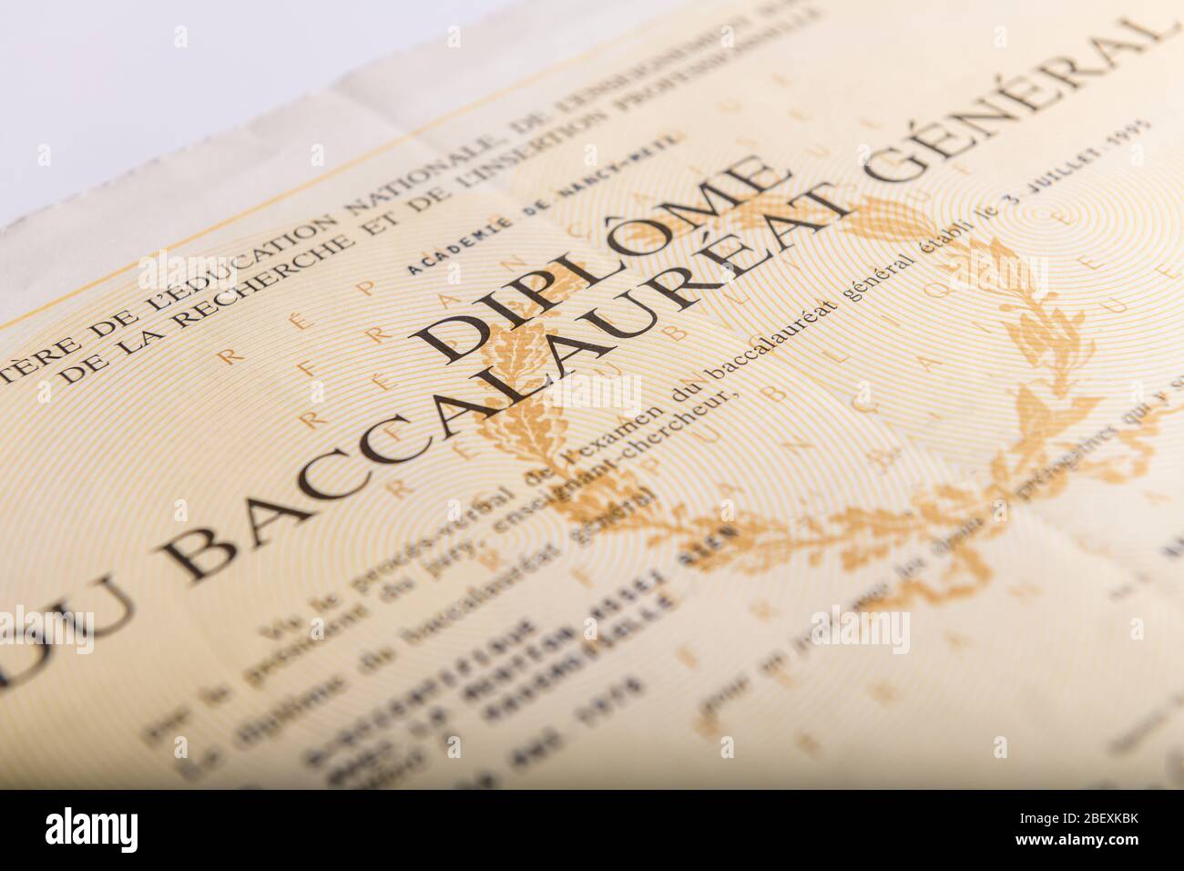 Paris, France-April, 15, 2020- Baccalaureate certificate in France ...