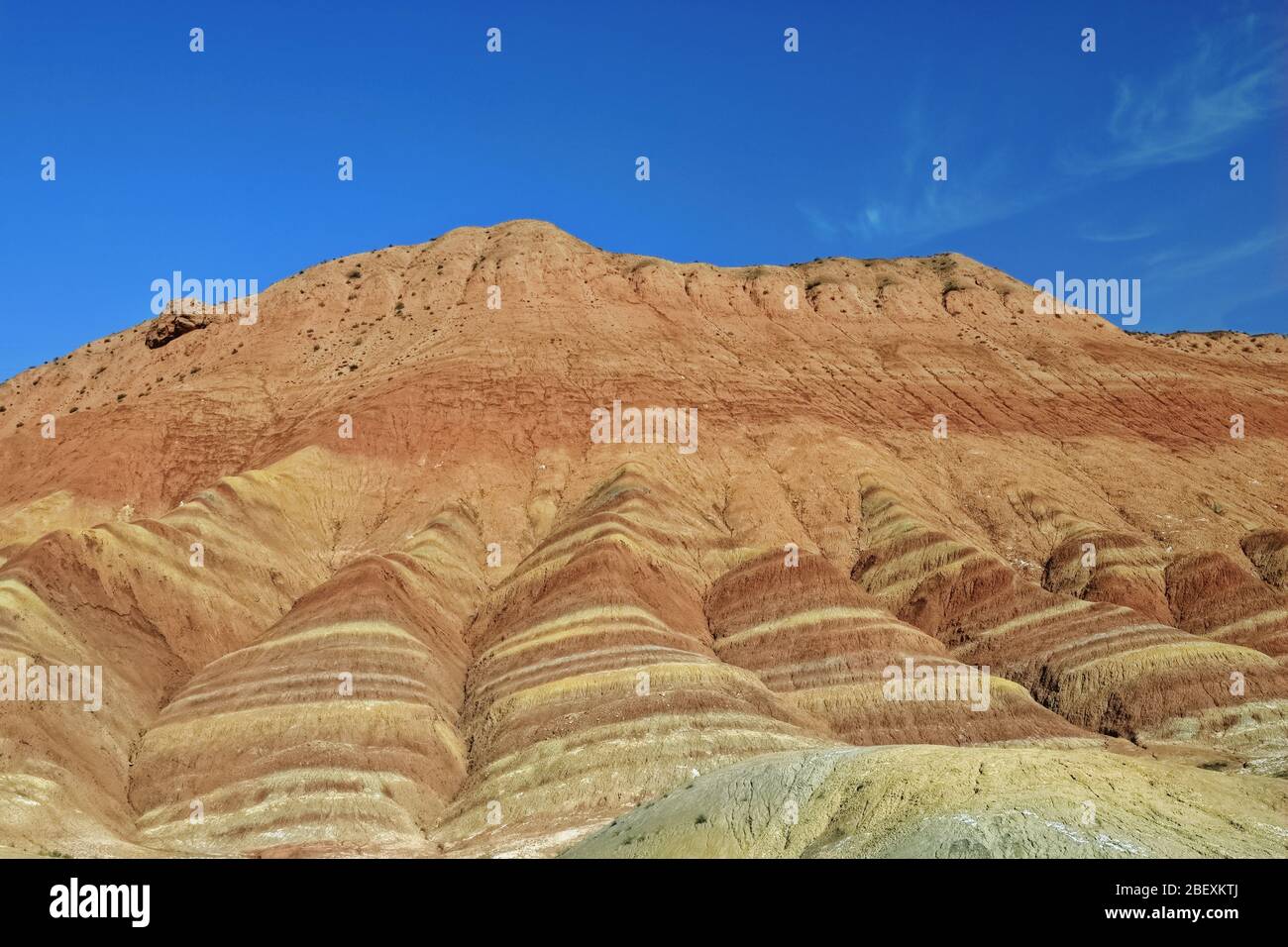 Colorful-Screen landform from the sightseeing road. Zhangye-Danxia ...