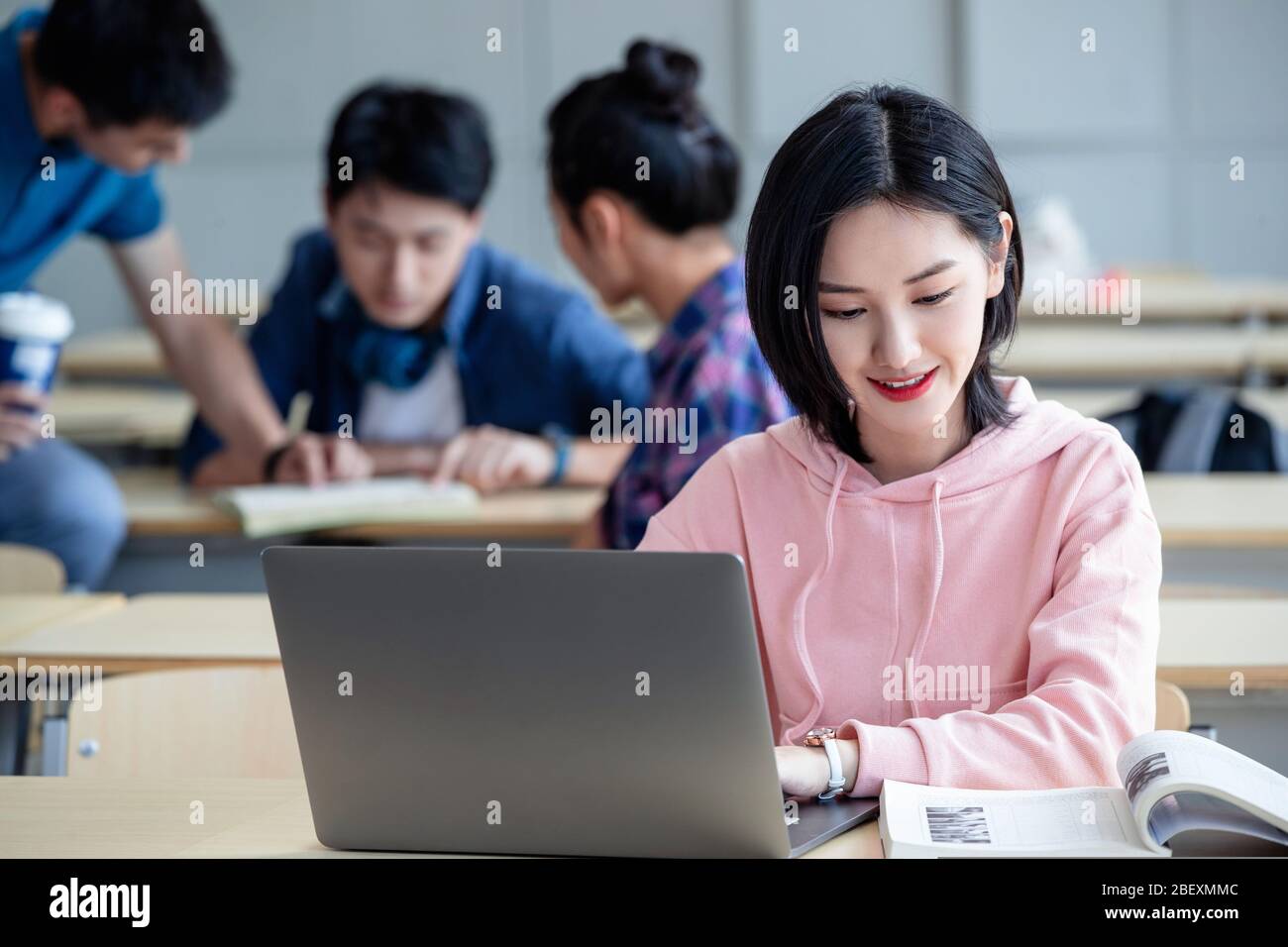 College students' classroom self-study Stock Photo - Alamy