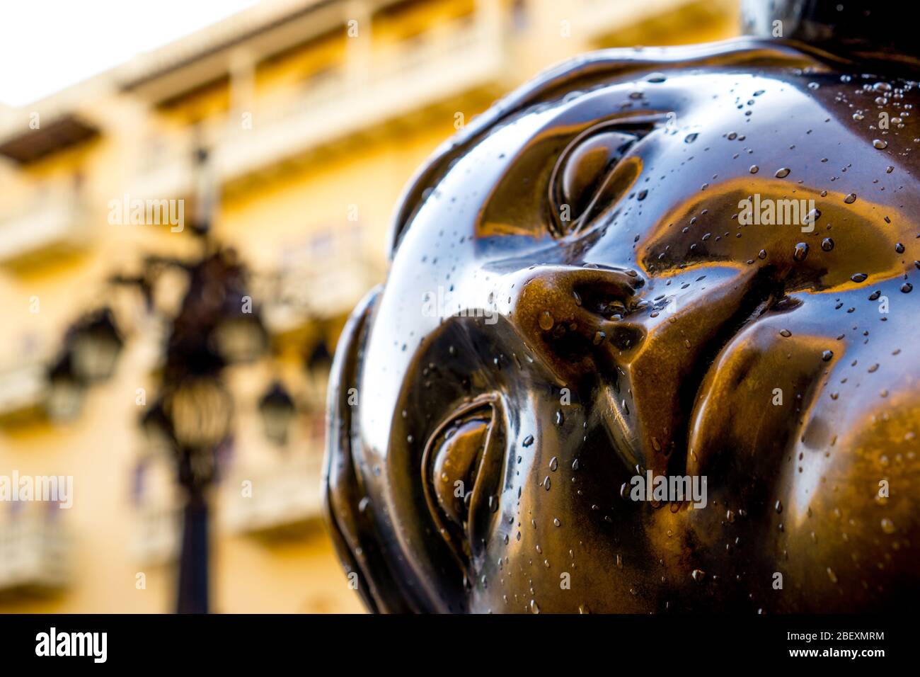 face with drops, sculpture by the Colombian artist fernando botero in ...