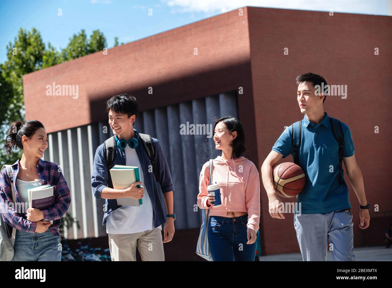 College students walked in the campus and talk after class Stock Photo ...