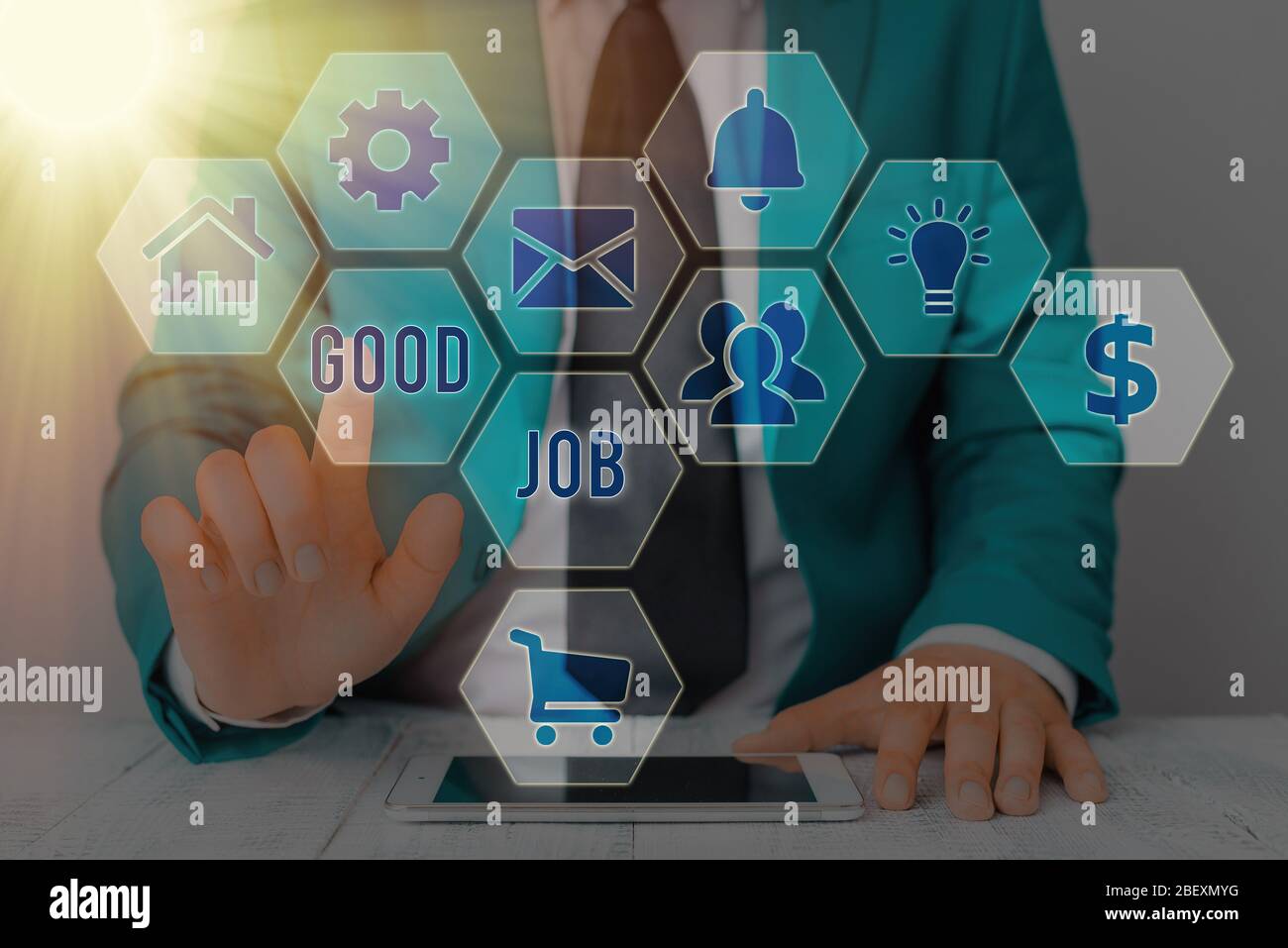 Writing note showing Good Job. Business concept for encourage someone ...