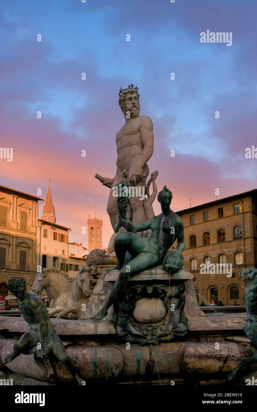 Marble sculpture of Neptune, Florence Stock Photo - Alamy