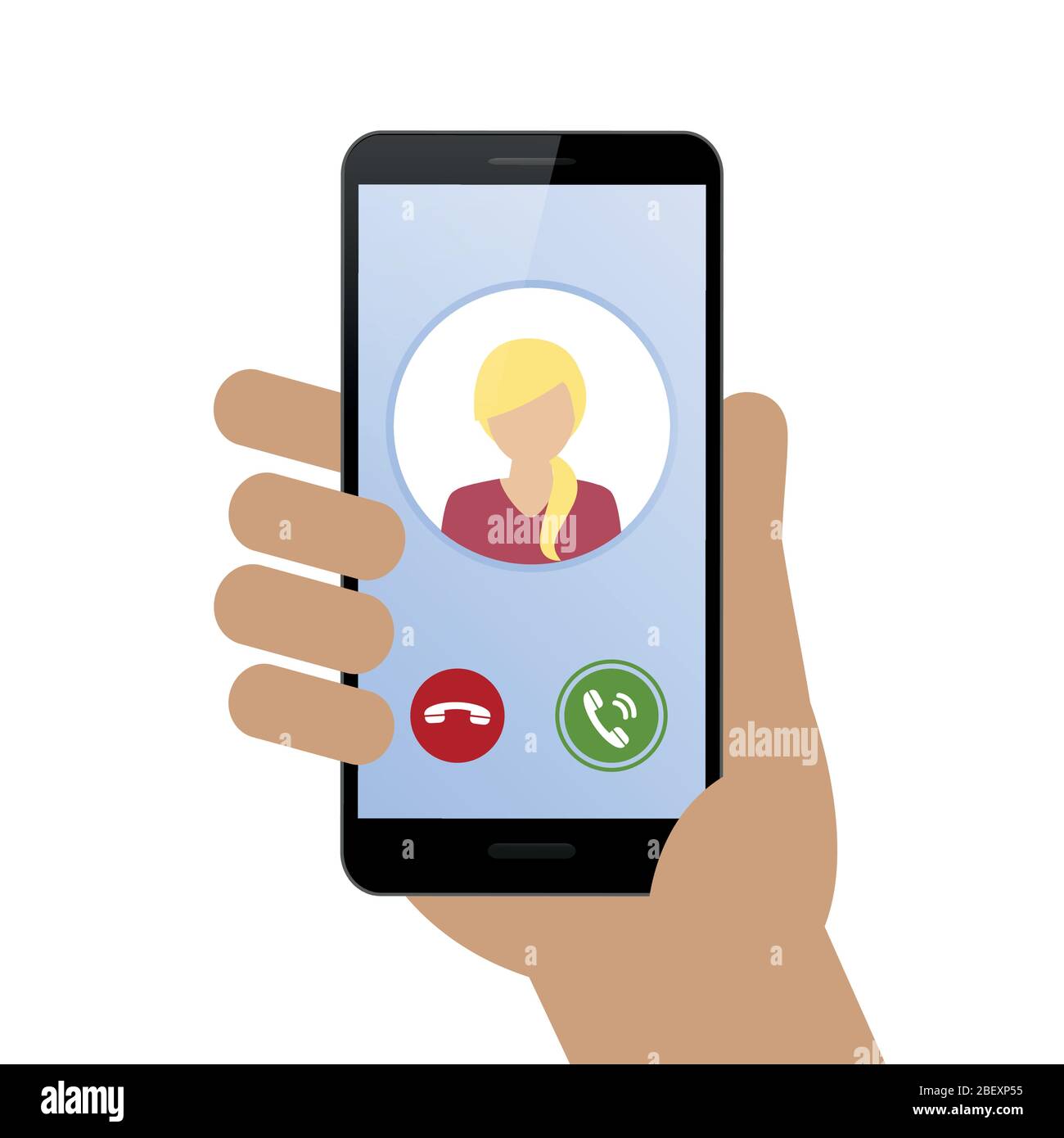 person calling with smartphone avatar isolated on white background ...