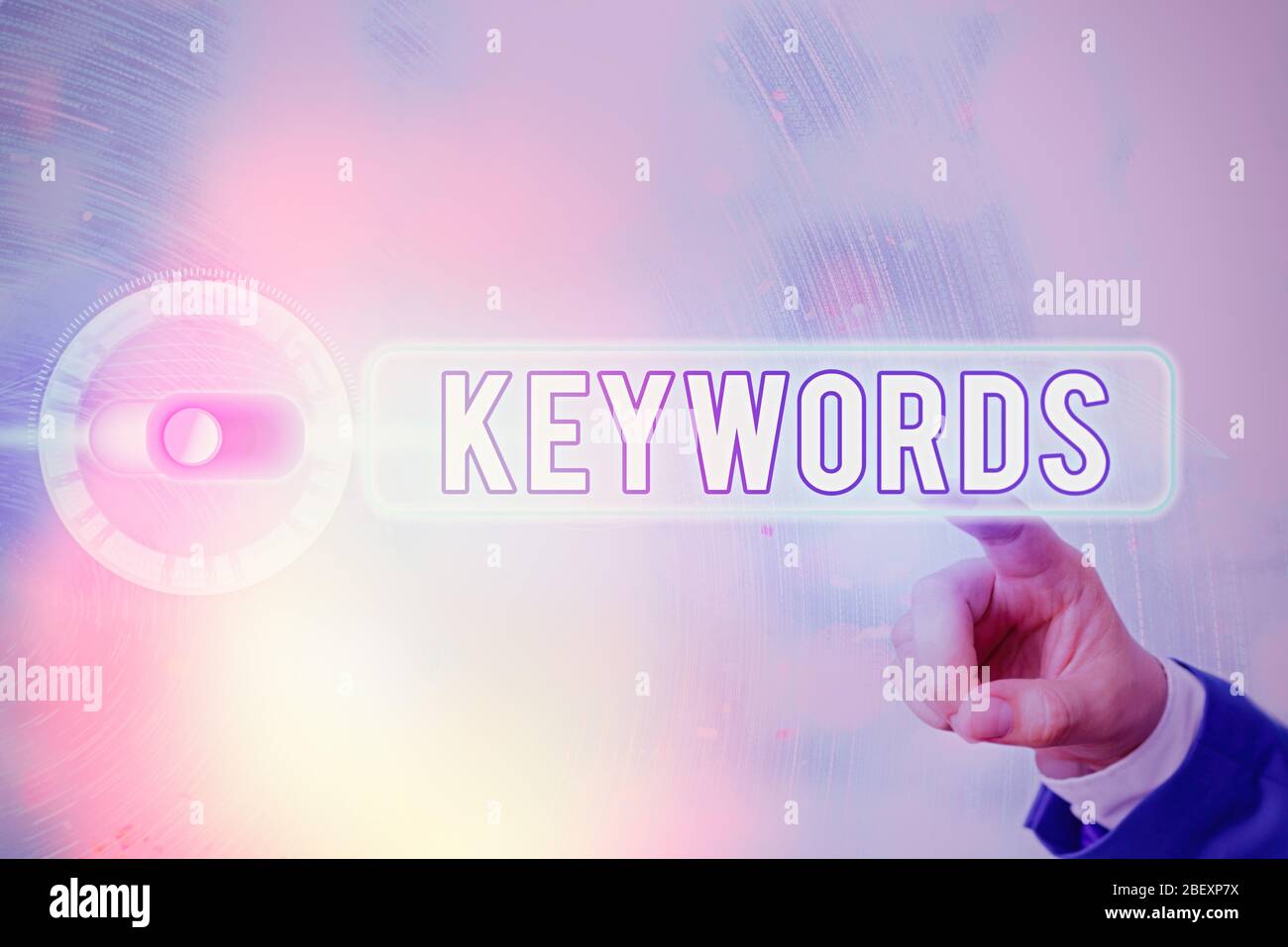 Conceptual hand writing showing Keywords. Concept meaning word which ...