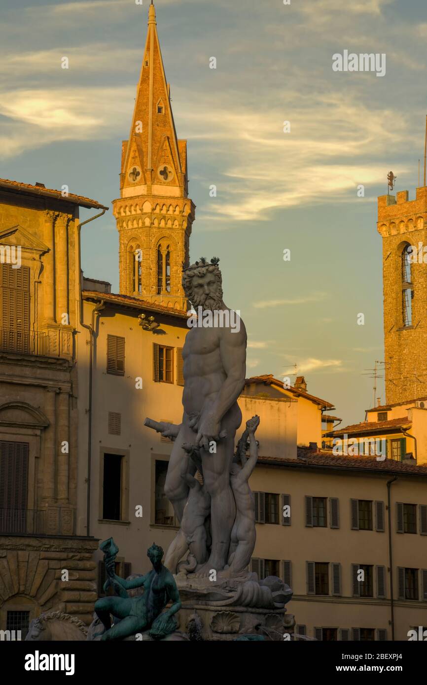 Marble sculpture of Neptune, Florence Stock Photo - Alamy