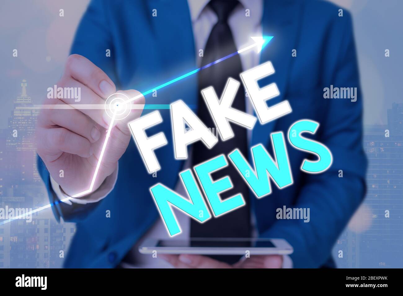 Text sign showing Fake News. Business photo text false information ...