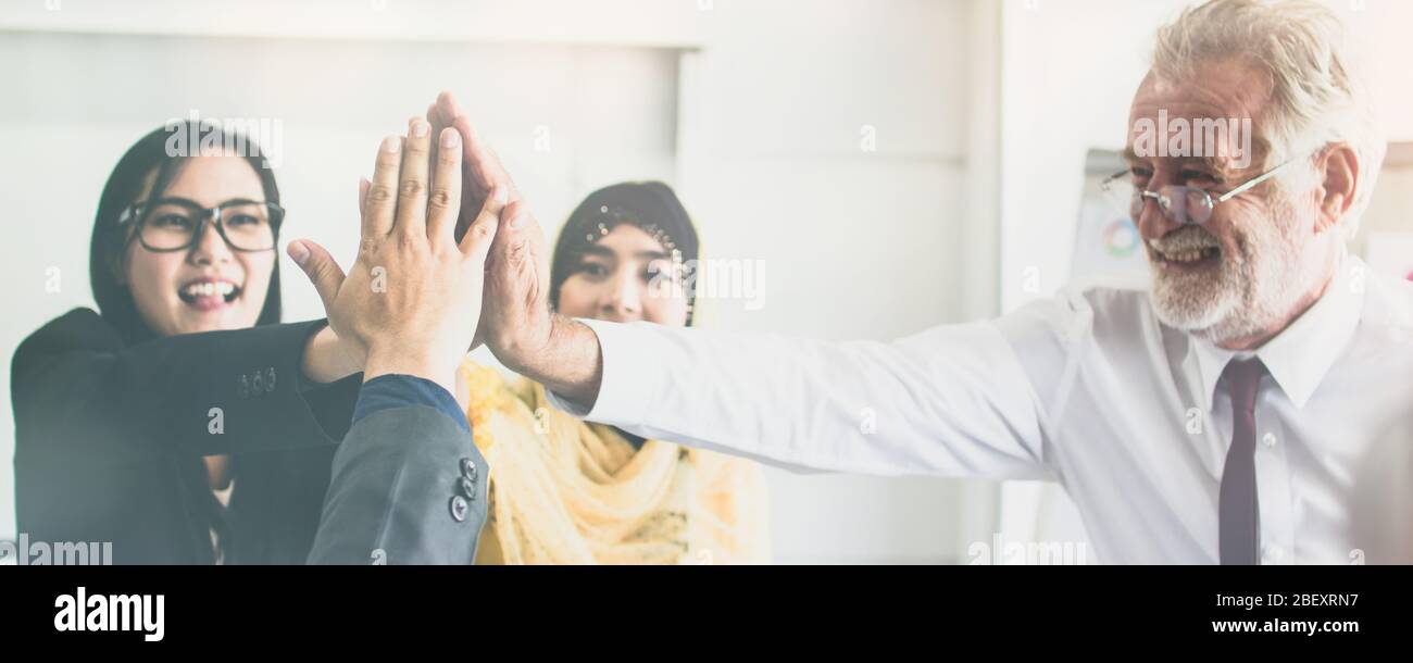 teamwork Power Successful Meeting Workplace Concept, group of business ...