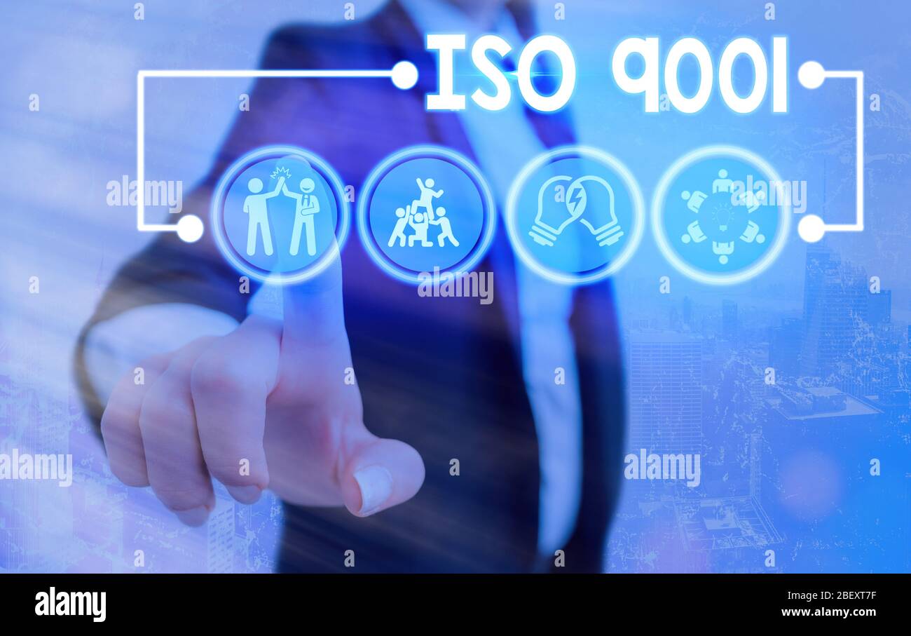 Conceptual hand writing showing Iso 9001. Concept meaning designed help ...