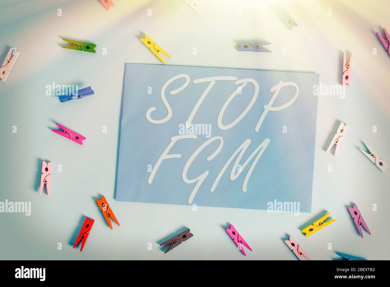 Text sign showing Stop Fgm. Business photo showcasing Put an end on genital cutting and ...