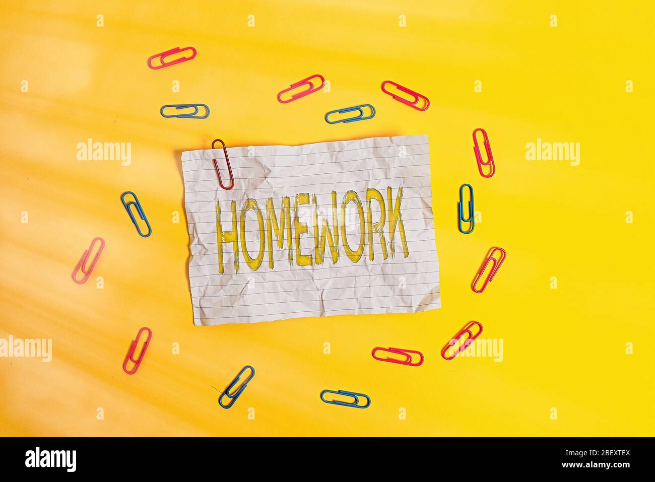 Handwriting text Homework. Conceptual photo schoolwork assigned to be ...