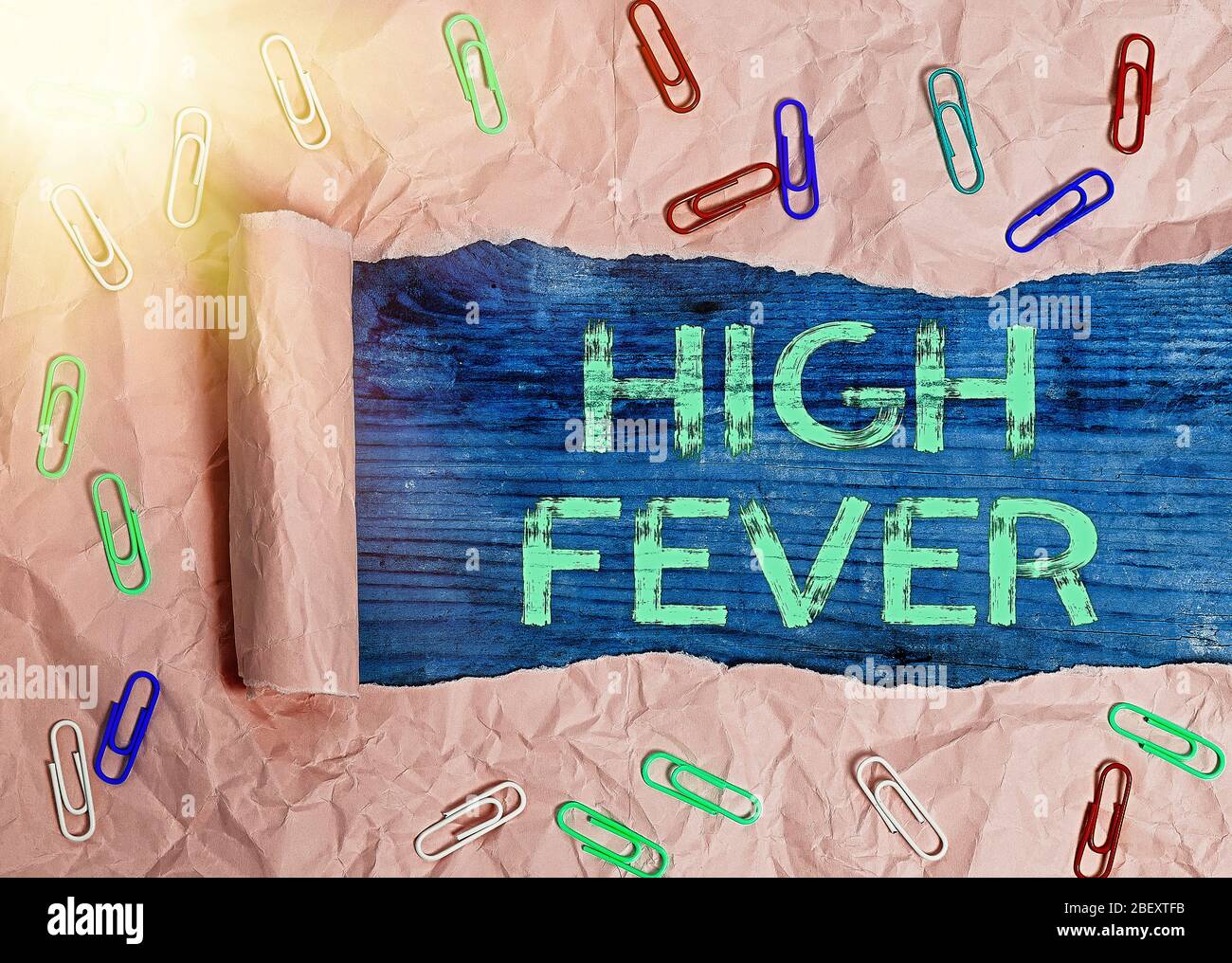 Writing note showing High Fever. Business concept for medical condition ...