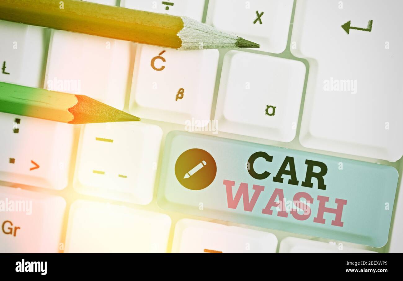 Writing note showing Car Wash. Business concept for a building ...