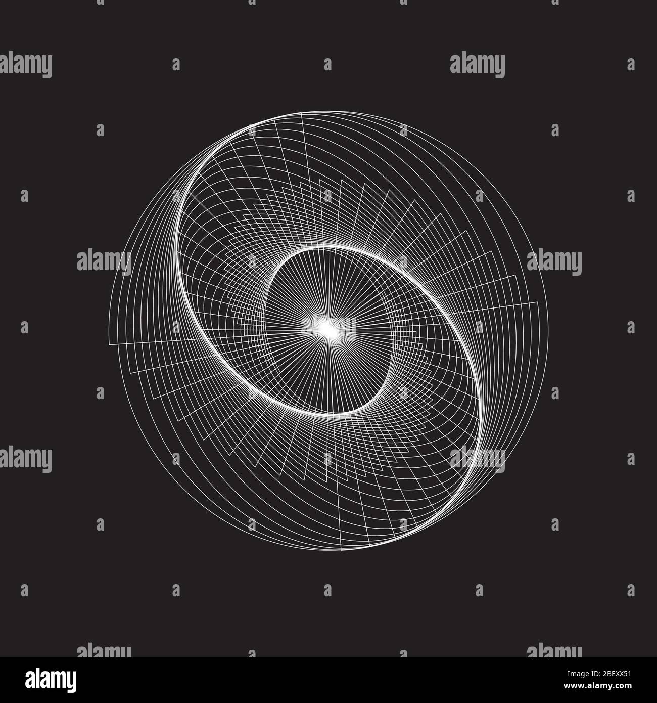 White oval, dynamic shape on black background Stock Vector Image & Art ...