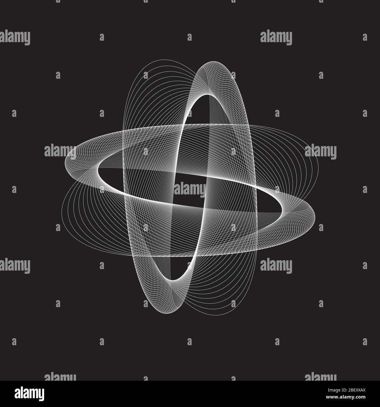 White oval, dynamic shape on black background Stock Vector Image & Art ...