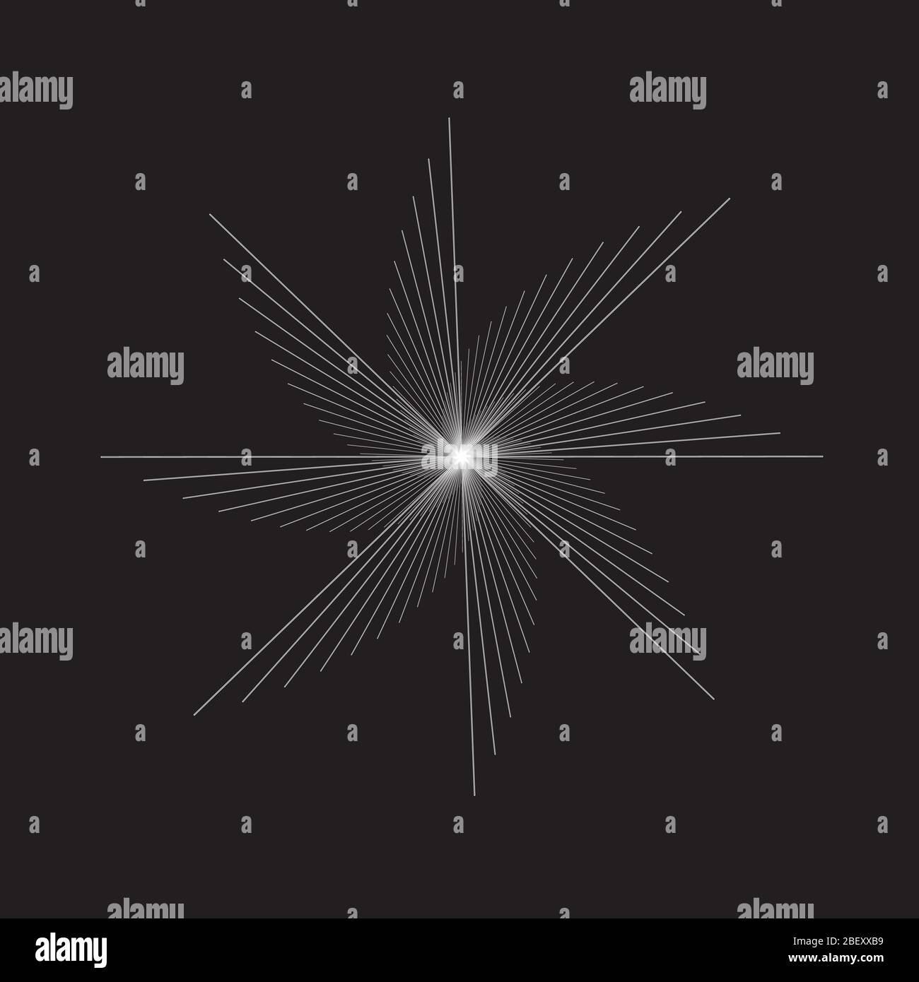 White, dynamic star shape, vector image on a black background Stock ...