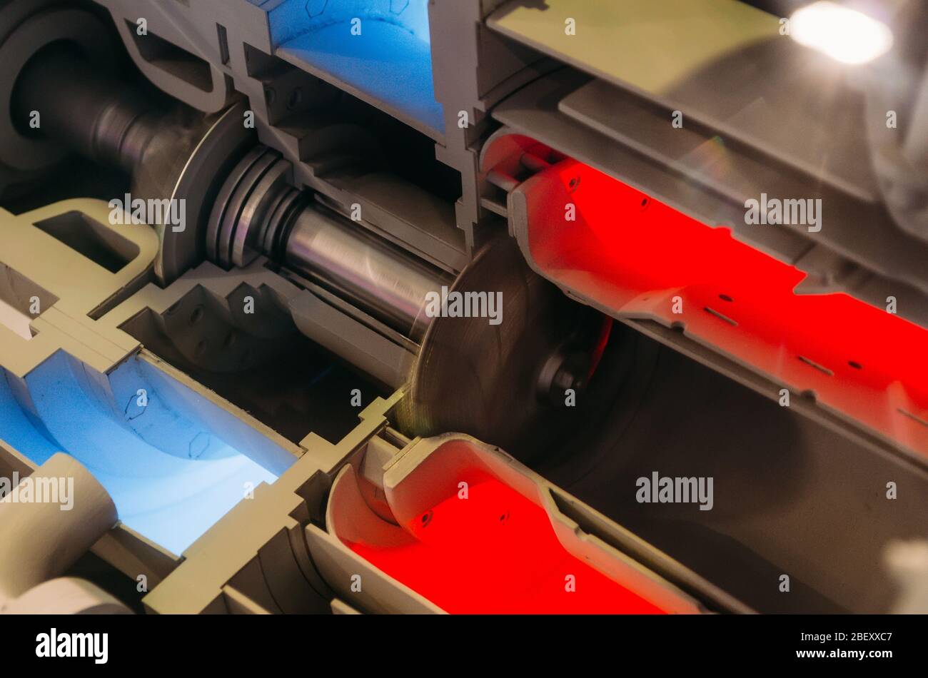 Model of gas turbine engine planes in the section Stock Photo - Alamy