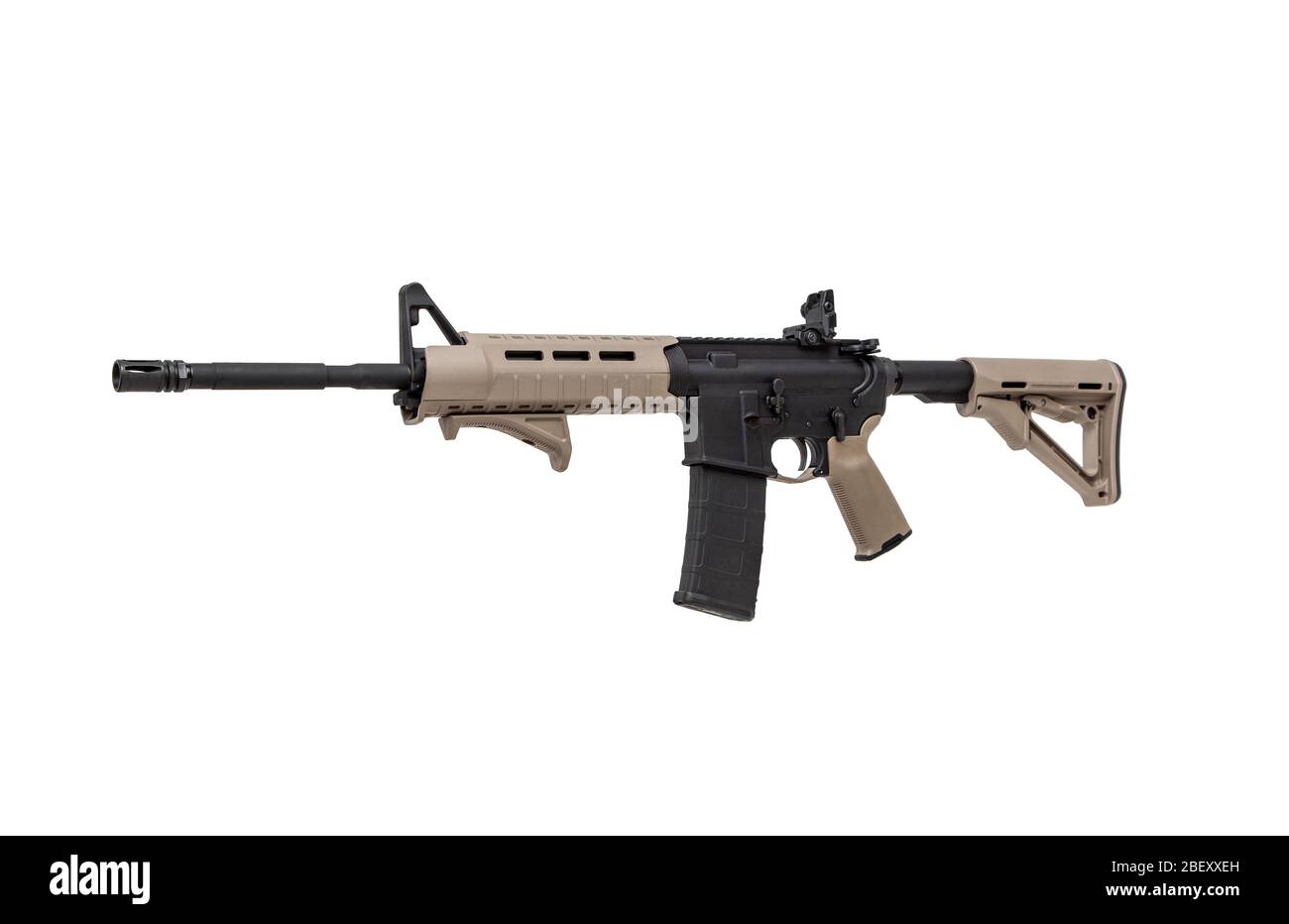 Modern automatic rifle isolated on white background. Weapons for police ...