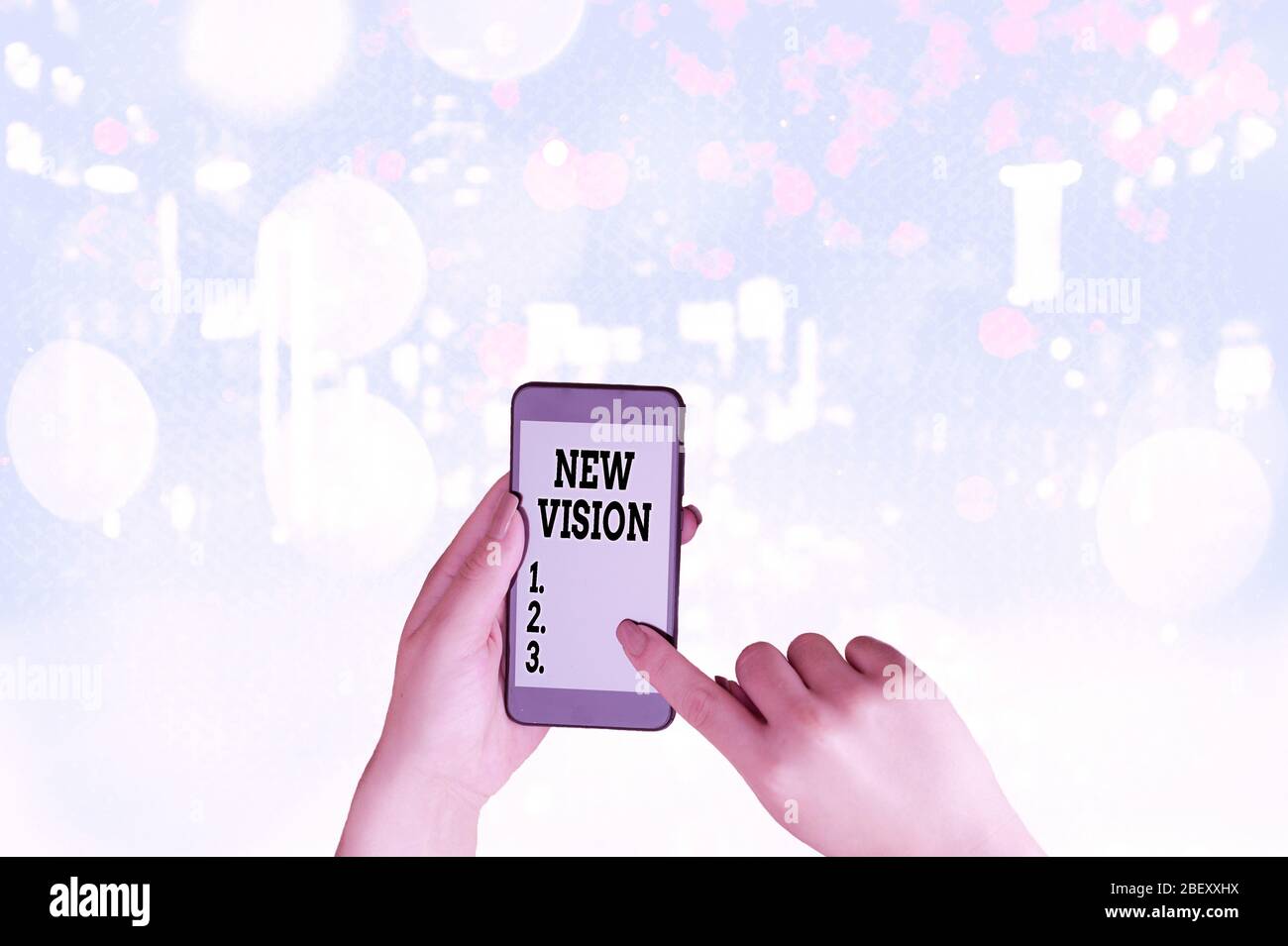 Writing note showing New Vision. Business concept for seeing some ...