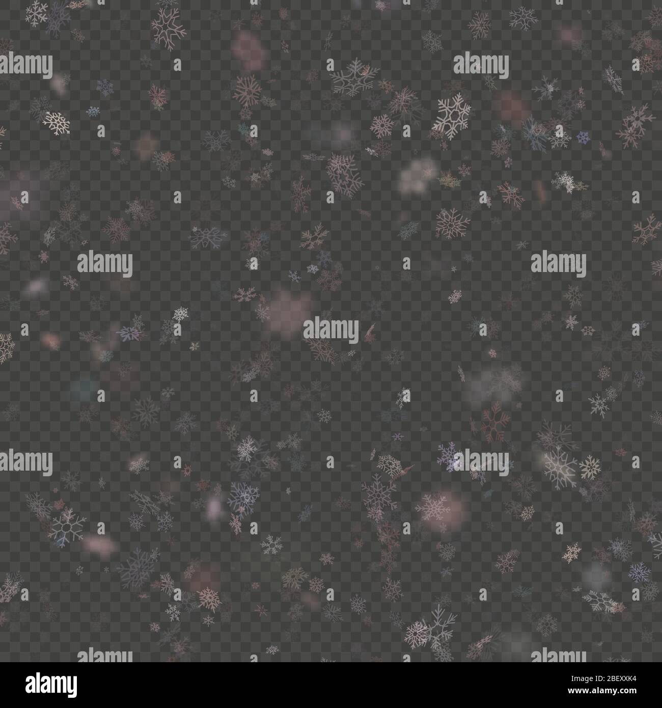 Falling snow flake purple overlay effect teplate isolated on ...